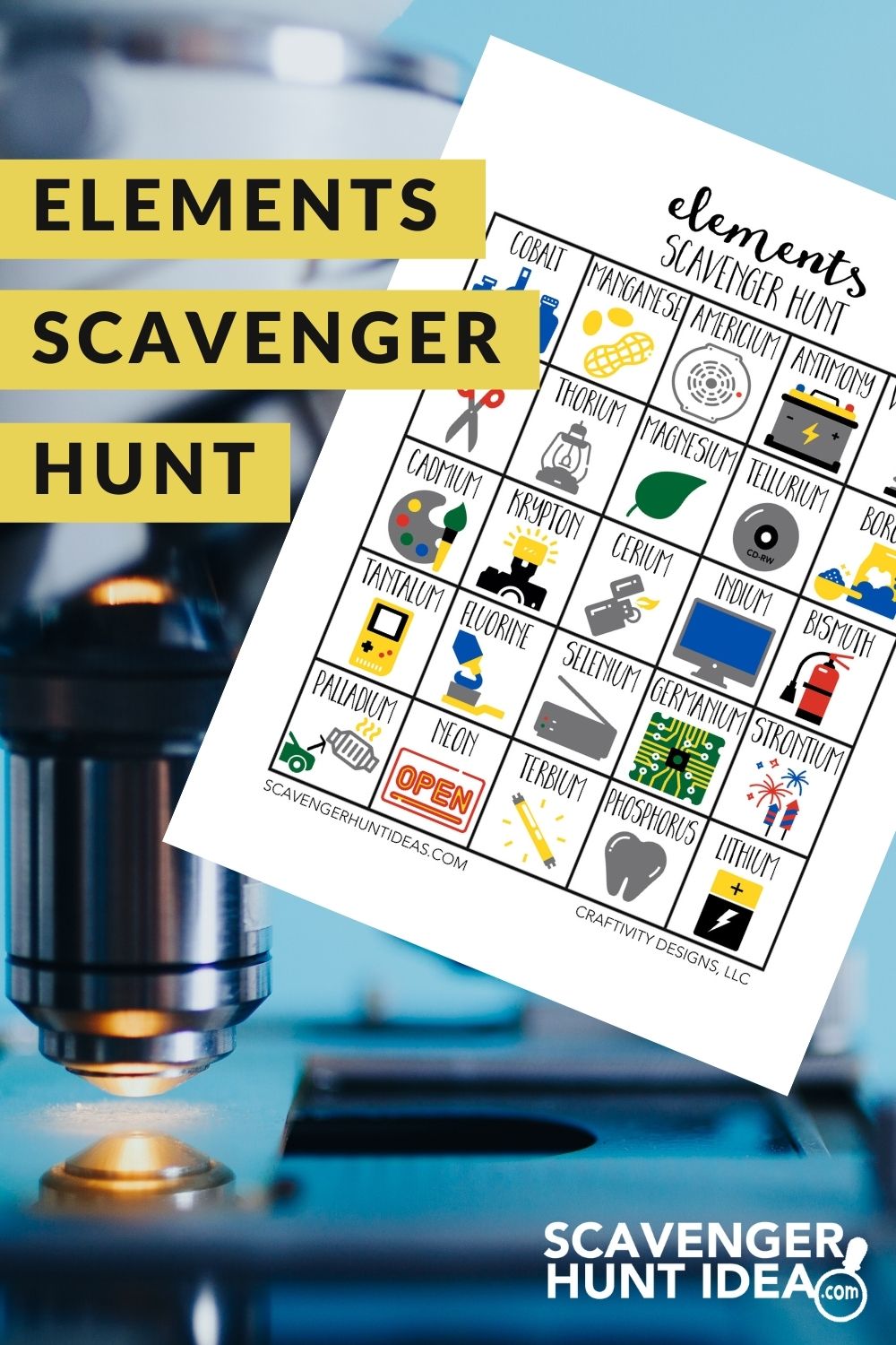 Periodic Table Scavenger Hunt (FREE Printable with 3 Levels of ...