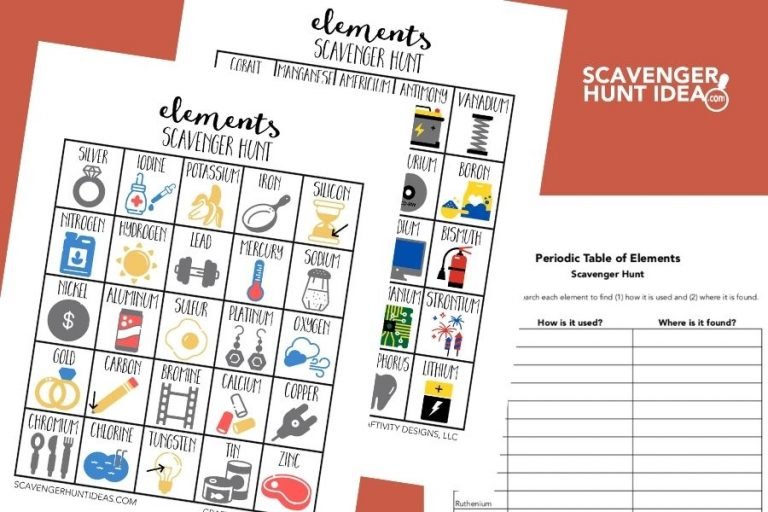 Periodic Table Scavenger Hunt (FREE Printable with 3 Levels of ...