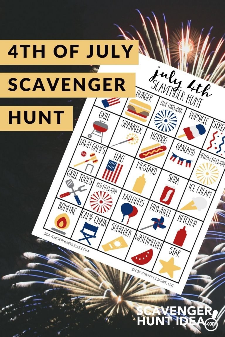 FREE 4th of July Scavenger Hunt Game for Cookouts, Parades, and ...