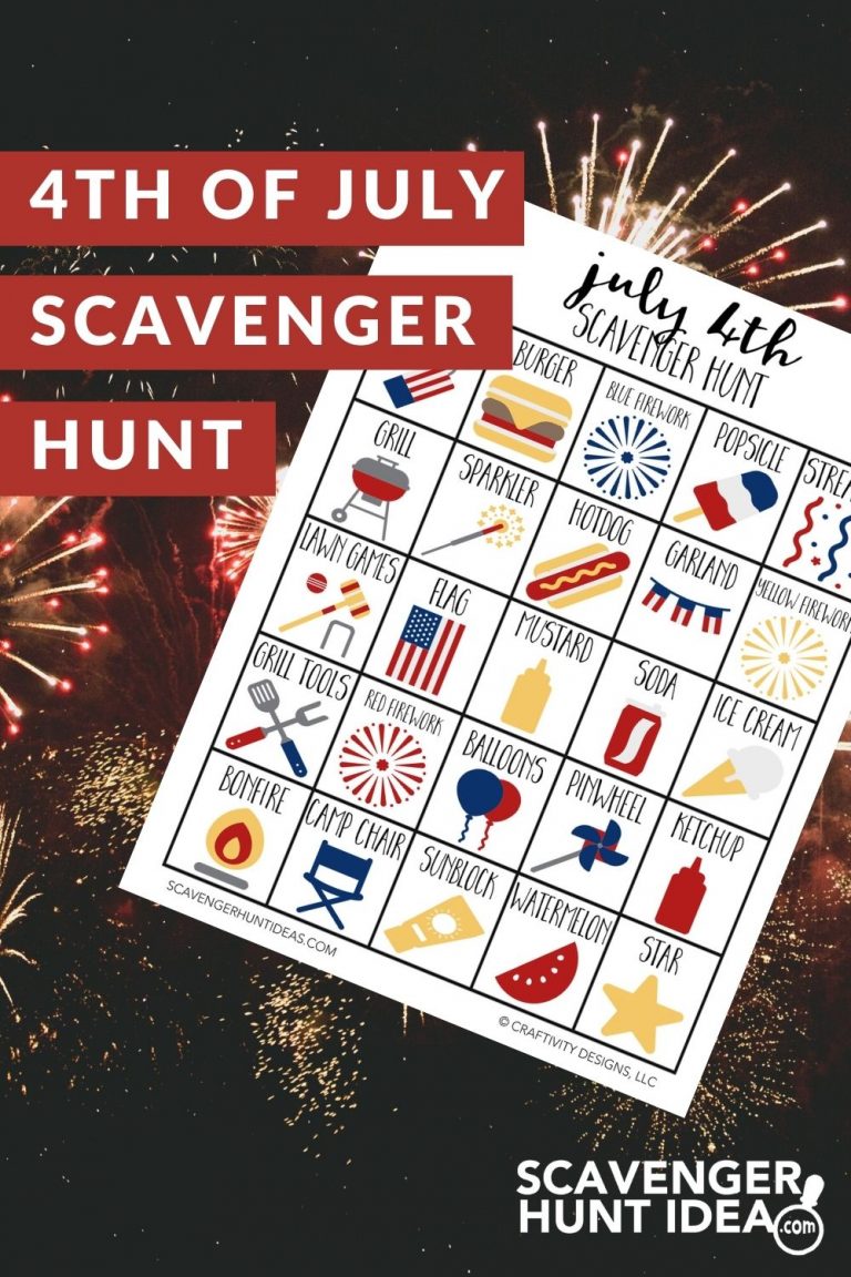 FREE 4th of July Scavenger Hunt Game for Cookouts, Parades, and ...