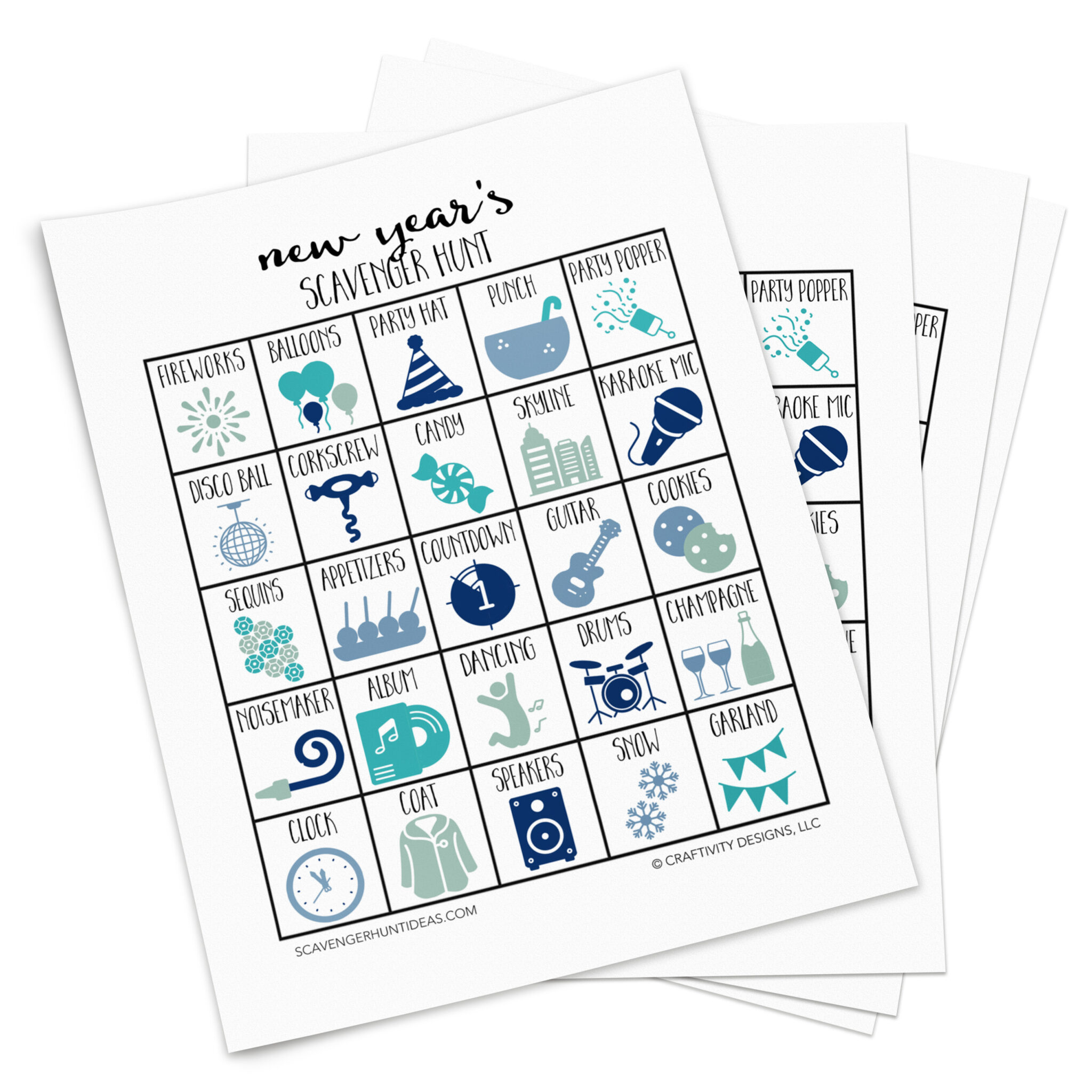 FREE New Year's Eve Scavenger Hunt (Party Game) - Scavenger Hunt Ideas