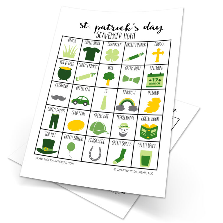 FREE St. Patrick's Day Scavenger Hunt Game - Scavenger Hunt Ideas